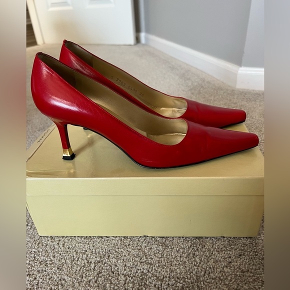 St. John | Shoes | St John Stunning Dawn S373 Crimson Kid 3 Inch Heels ...